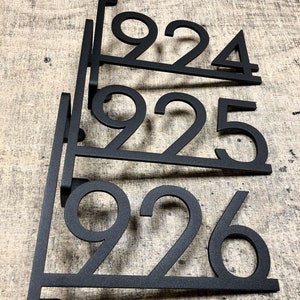 Steel House Number Sign | Custom Weathered Metal Address Plate, Modern ...
