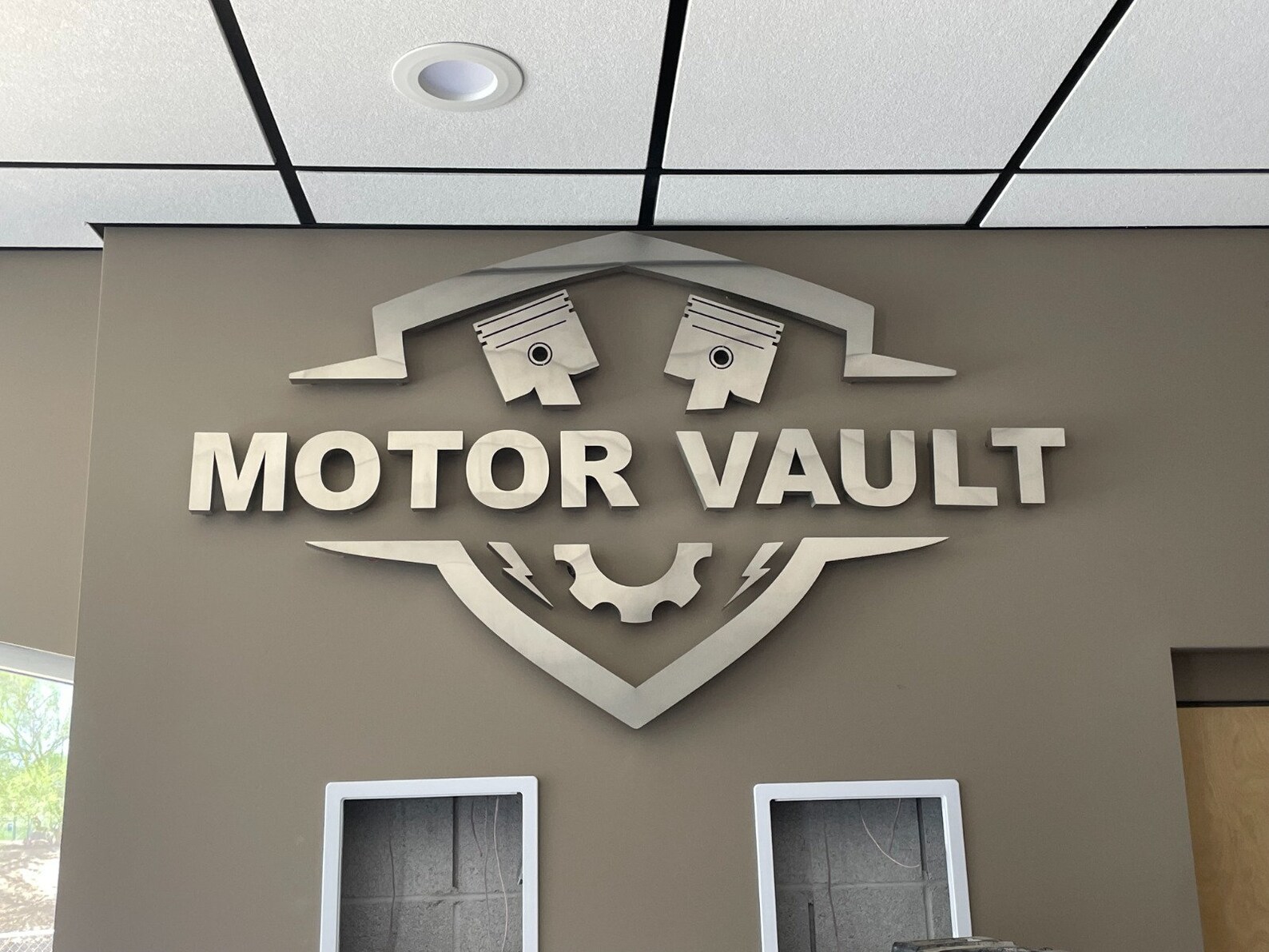 Custom 3D Metal Business Sign, Brushed Silver Logo Wall Decor - Etsy