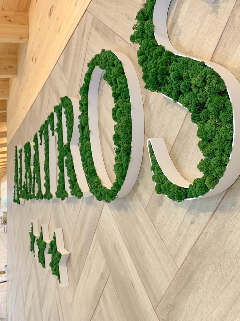 Live Moss Signage , Custom Moss Sign, Metal Letters, Personalized Moss ...