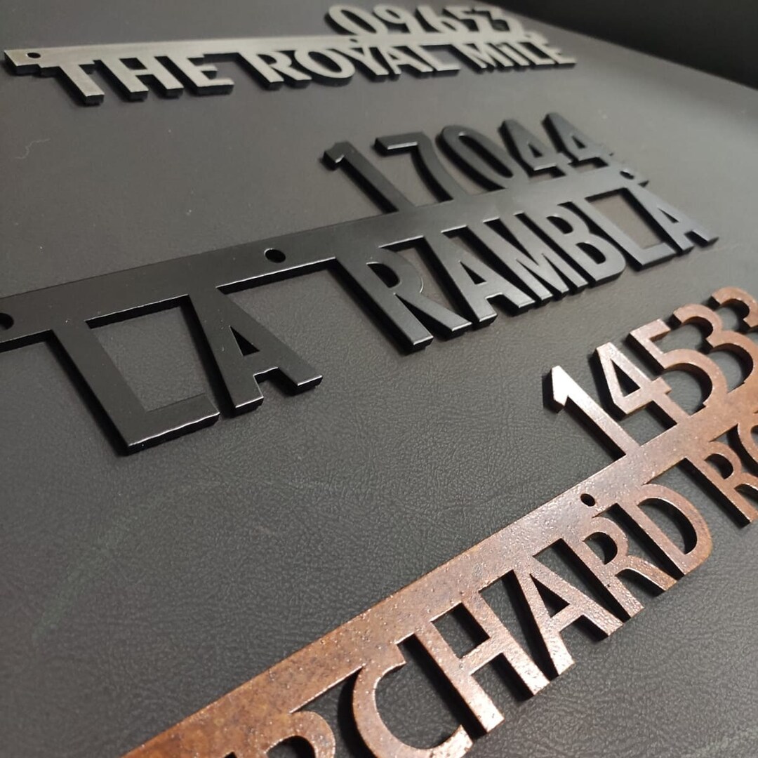 Custom House Number Signs, Metal Rusted Address Sign, Modern House ...