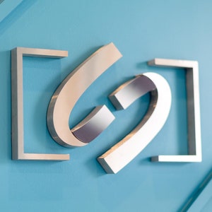 Custom 3D Brushed Metal Business Logo Sign, Office Wall Decor - Etsy