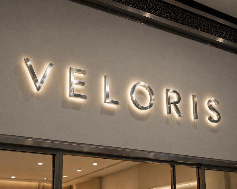 Custom Chrome Backlit Sign, LED Halo Lit Sign, Illuminated Metal Logo ...