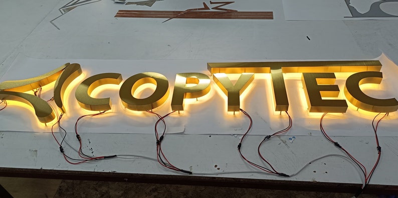 Metal Outdoor Business Custom Led Sign, Backlit Stainless Steel 3D ...