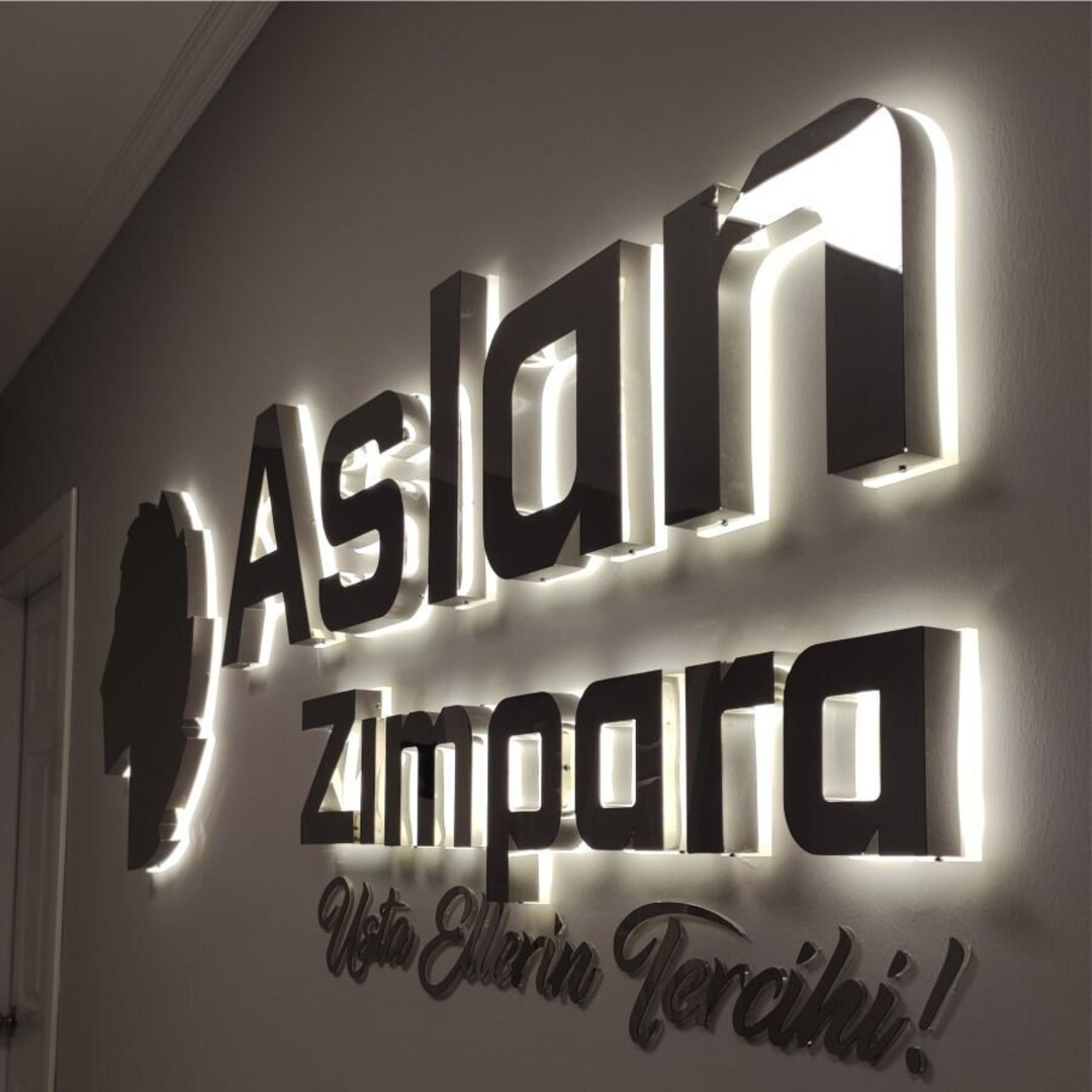 Custom Backlit Metal Sign, Attractive 3D LED Illuminated Office Sign ...