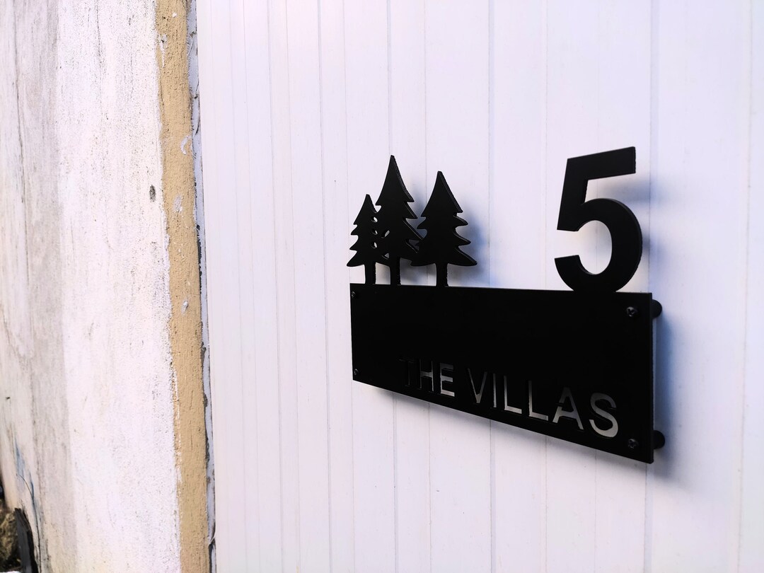 Rusty Home Address Sign, Outdoor House Numbers, Custom Metal Plate ...