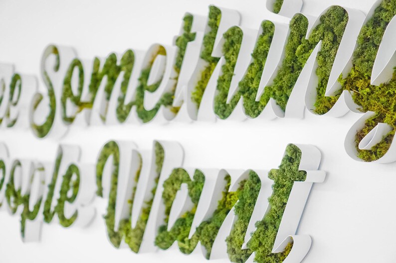 Custom Moss Sign - Personalized Green Live Moss Wall Decor, Natural ...