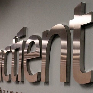 Custom Logo Sign, Laser Cut Office Wall Décor, Modern Lobby Brushed ...