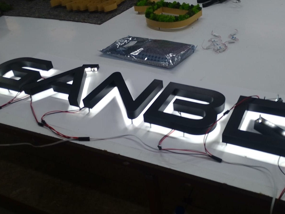 Custom Back-lit Sign, LED Business Sign, Salon Sign, Wall Logo Sign ...