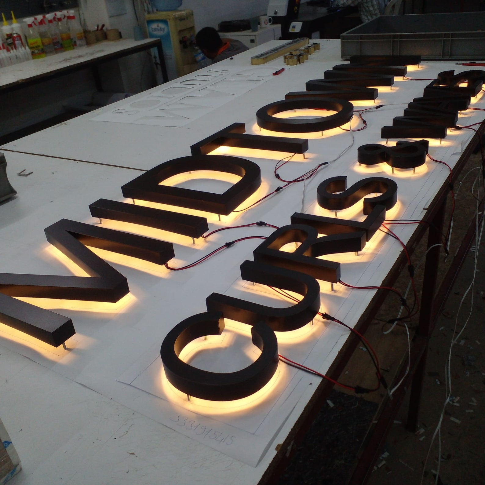 3D Metal LED Business Sign, Custom Backlit Office Signage, Illuminated ...