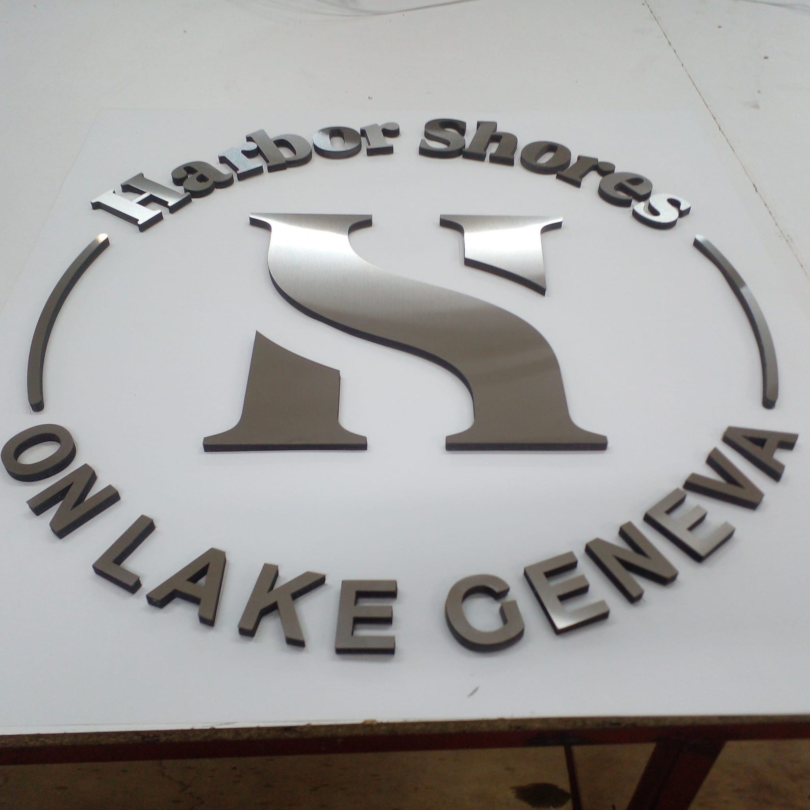 3D Brushed Metal Logo Sign, Custom Business Office Wall Plaque - Etsy