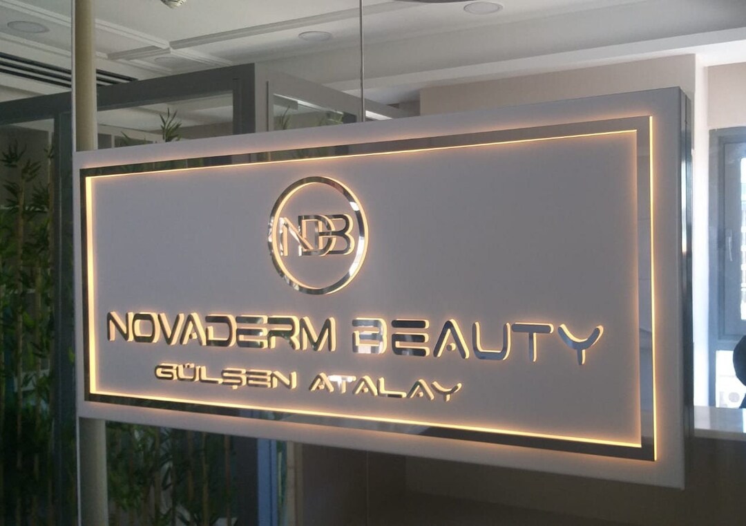 Custom Store Sign, 3D Background Sign, Office Wall Sign, Sleek 3D Light ...