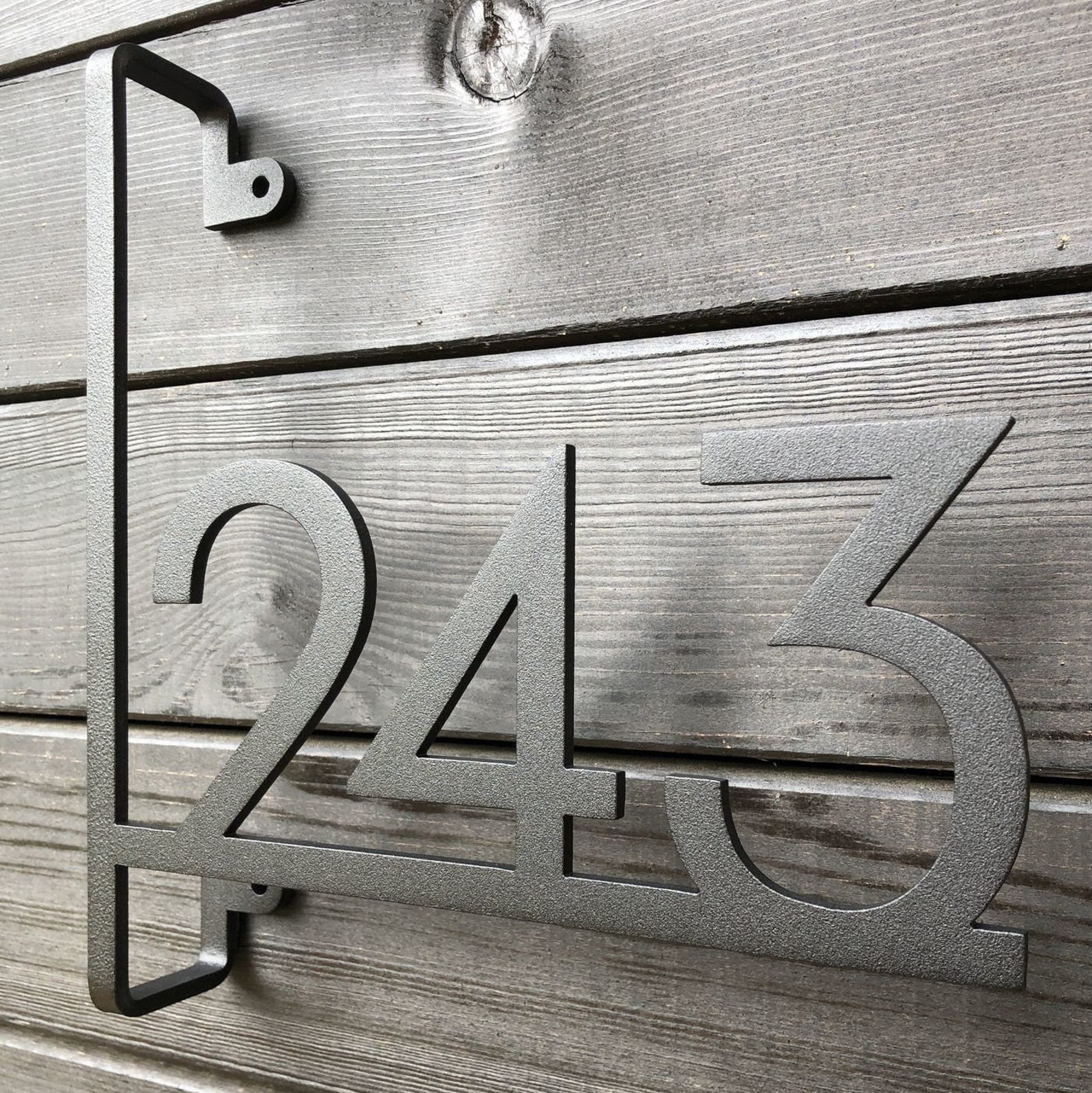 Steel House Number Sign | Custom Weathered Metal Address Plate, Modern ...