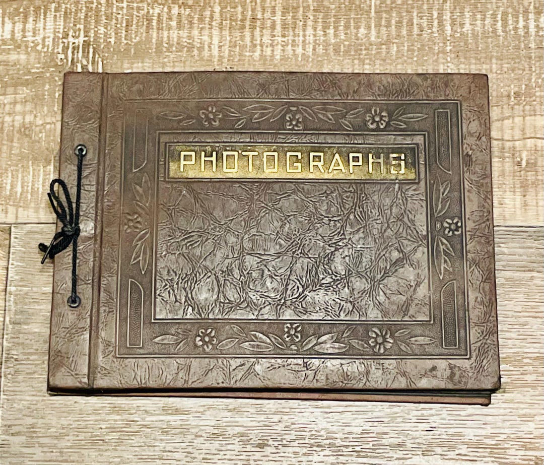 Antique 1930’s Embossed Leather Photo & Scrap Book Album With Corner ...