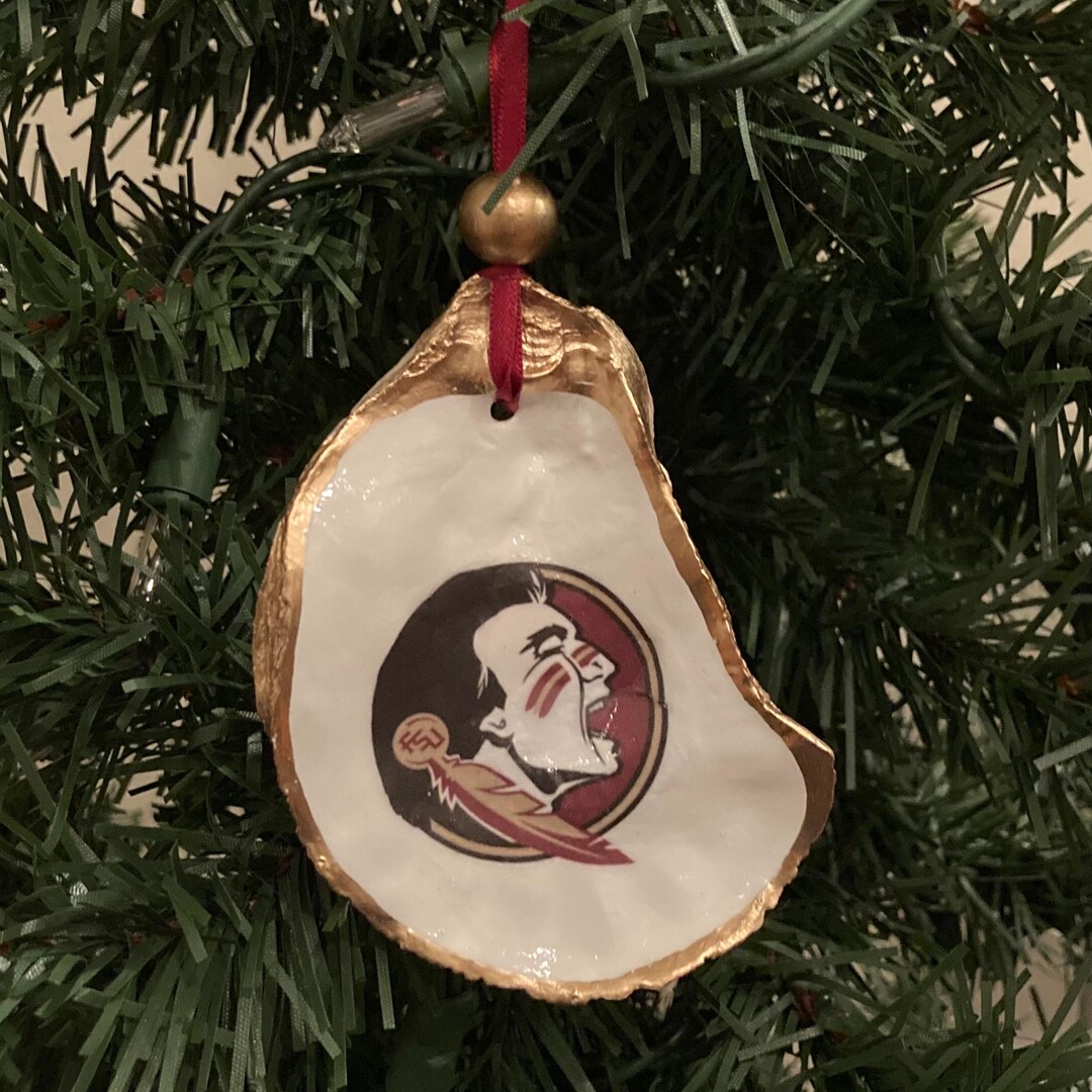 FSU Florida State Seminoles Christmas Tree Oyster Shell Ornament - Etsy