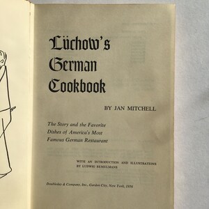 Luchow’s German Cook Book - Etsy