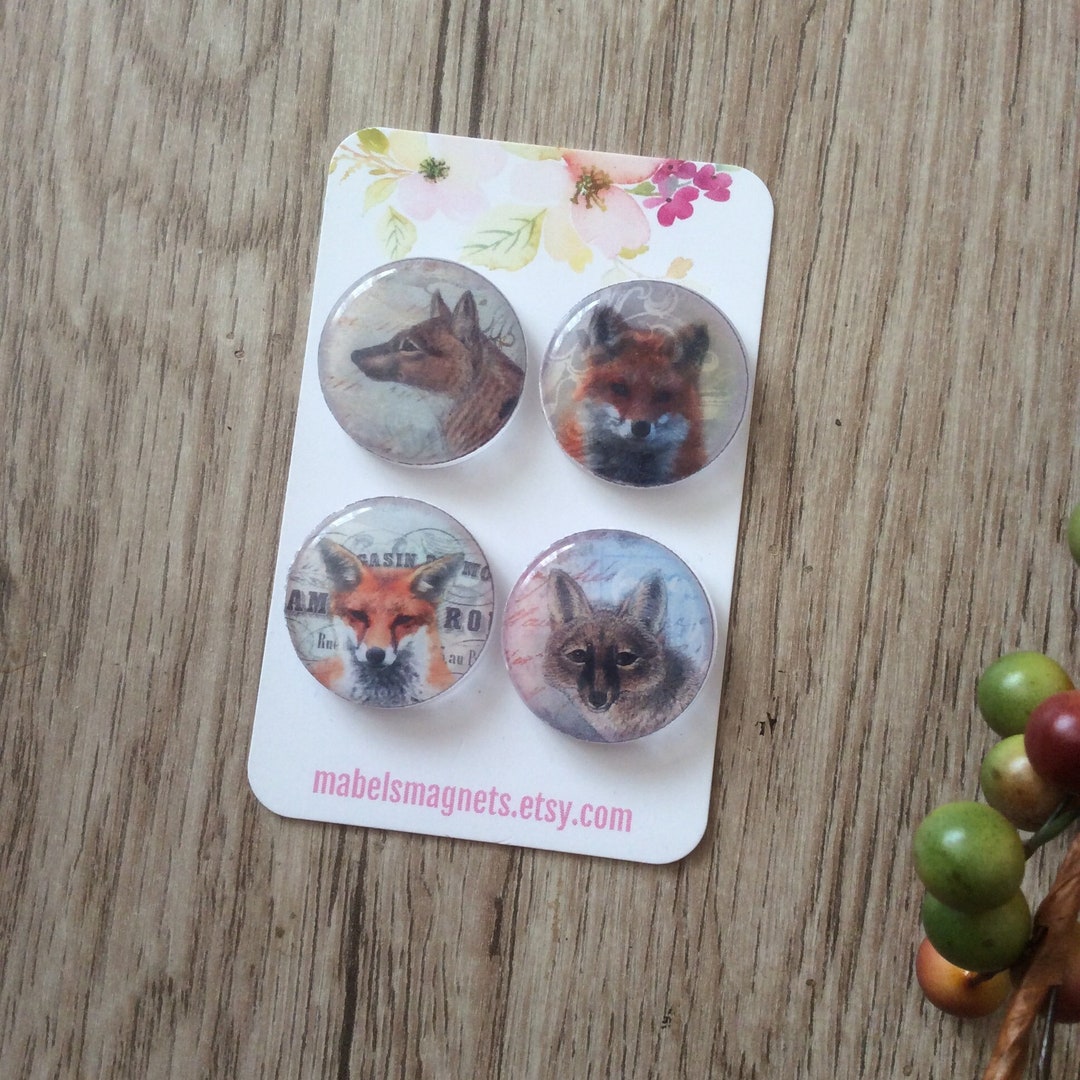 Fox Magnets,fox Memo Magnets,fox Lover Gifts ,fox Gift Ideas ,woodland ...