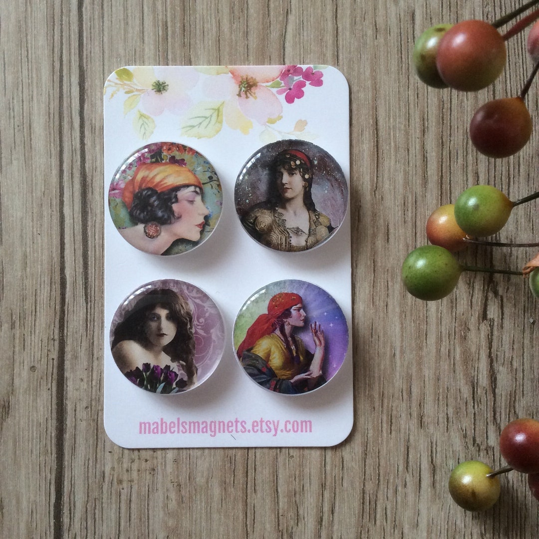 Fortune Teller Magnets,gypsy Witch Memo Magnets,mystical Lady Magnets ...
