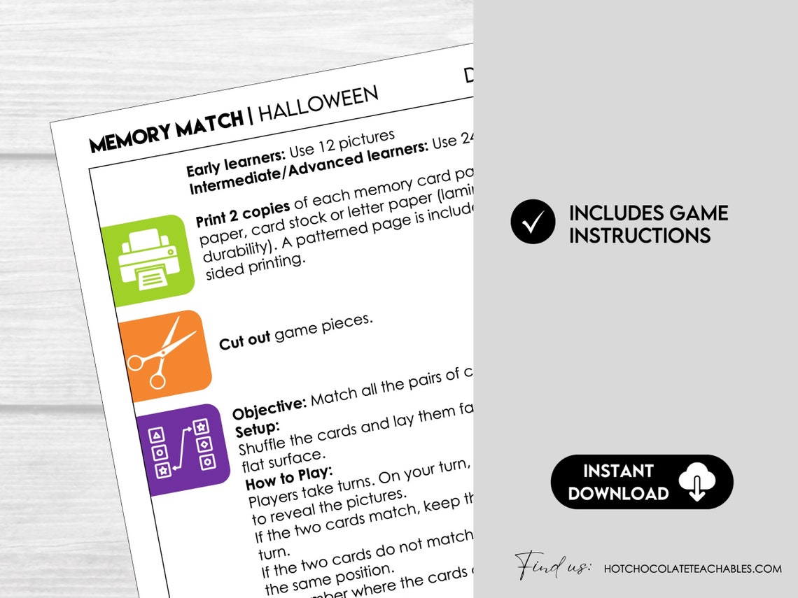 Halloween Matching Game, Spooky Matching Game, Halloween Party Kids ...