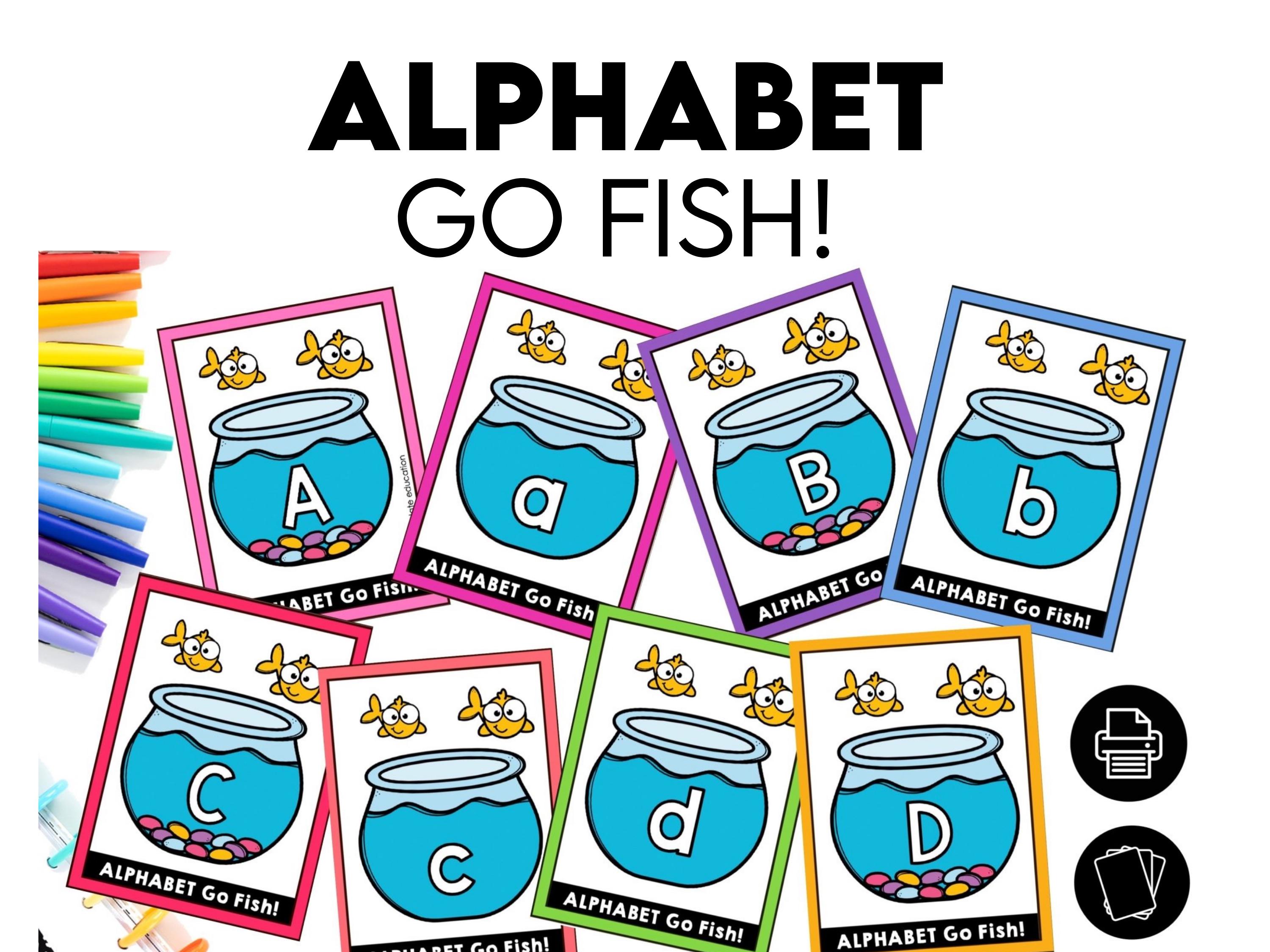 Alphabet Go Fish Game Printable, Uppercase Lowercase Letters, Preschool ...