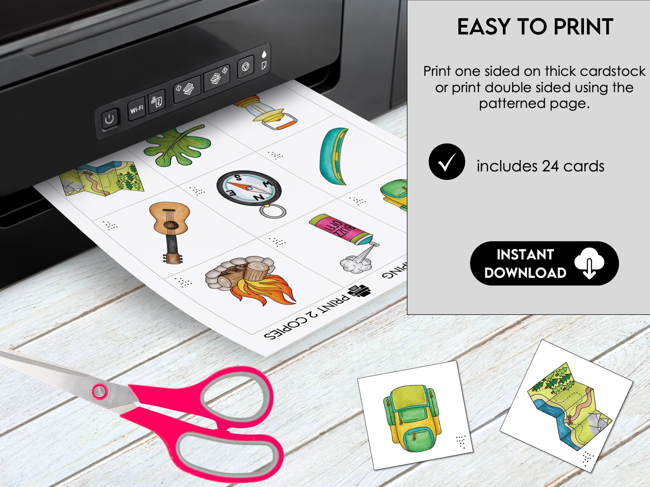 Summer Camp Memory Match Printable - Fun Camping Kid Games - Road Trip ...