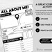 All About Me Printable, First Day of School Introduction Page, All ...