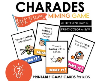 Summer Charades, Charades Game for Kids, Classroom Charades Game ...