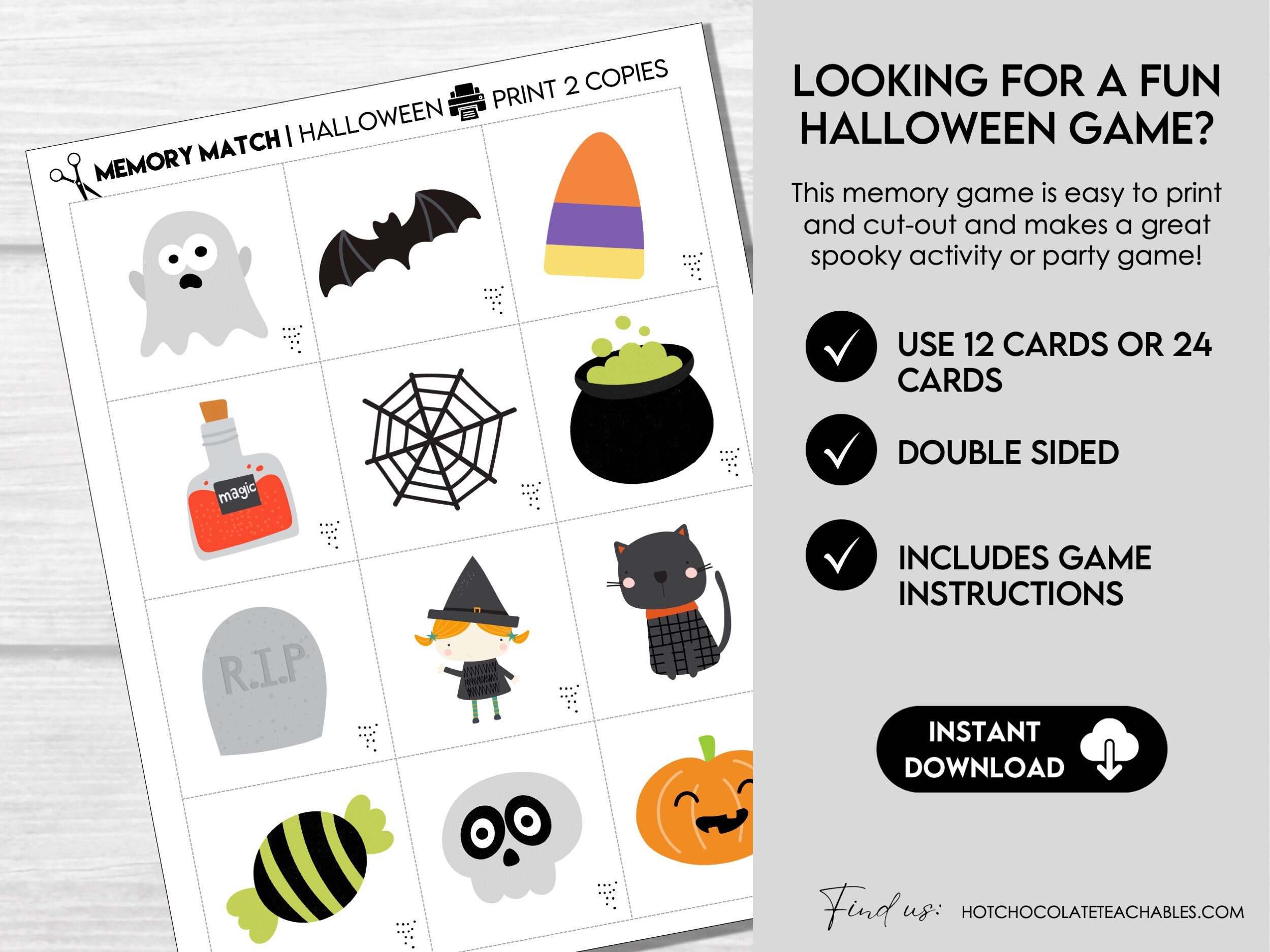 Halloween Matching Game, Spooky Matching Game, Halloween Party Kids ...