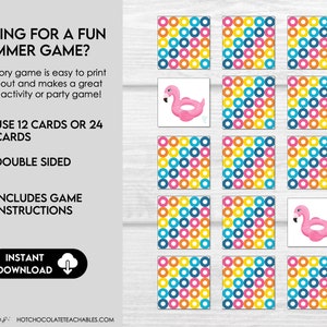 Summer Memory Match Game, Summer Matching Game, Beach Theme Kids Memory ...
