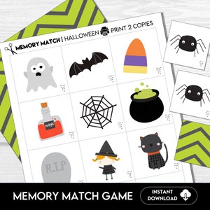 Halloween Matching Game, Spooky Matching Game, Halloween Party Kids ...