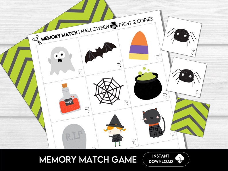 Halloween Matching Game, Spooky Matching Game, Halloween Party Kids ...