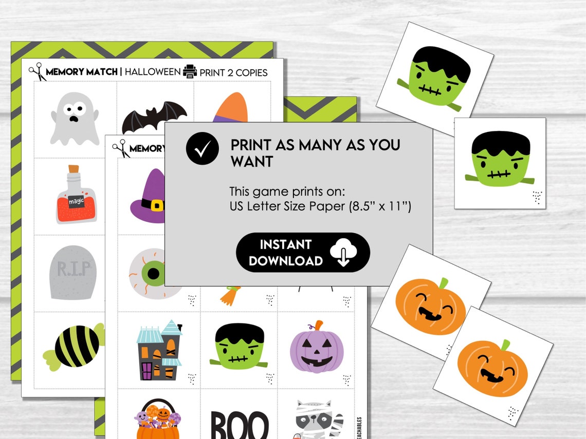 Halloween Matching Game, Spooky Matching Game, Halloween Party Kids ...