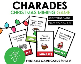Charades Game Cards for Kids, Printable Charades Party Game, Act It Out ...