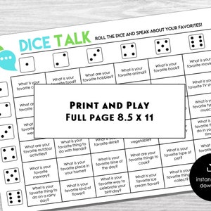 Your Favorites | Dice Breakers Roll and Speak Game | Table Talk Dice ...