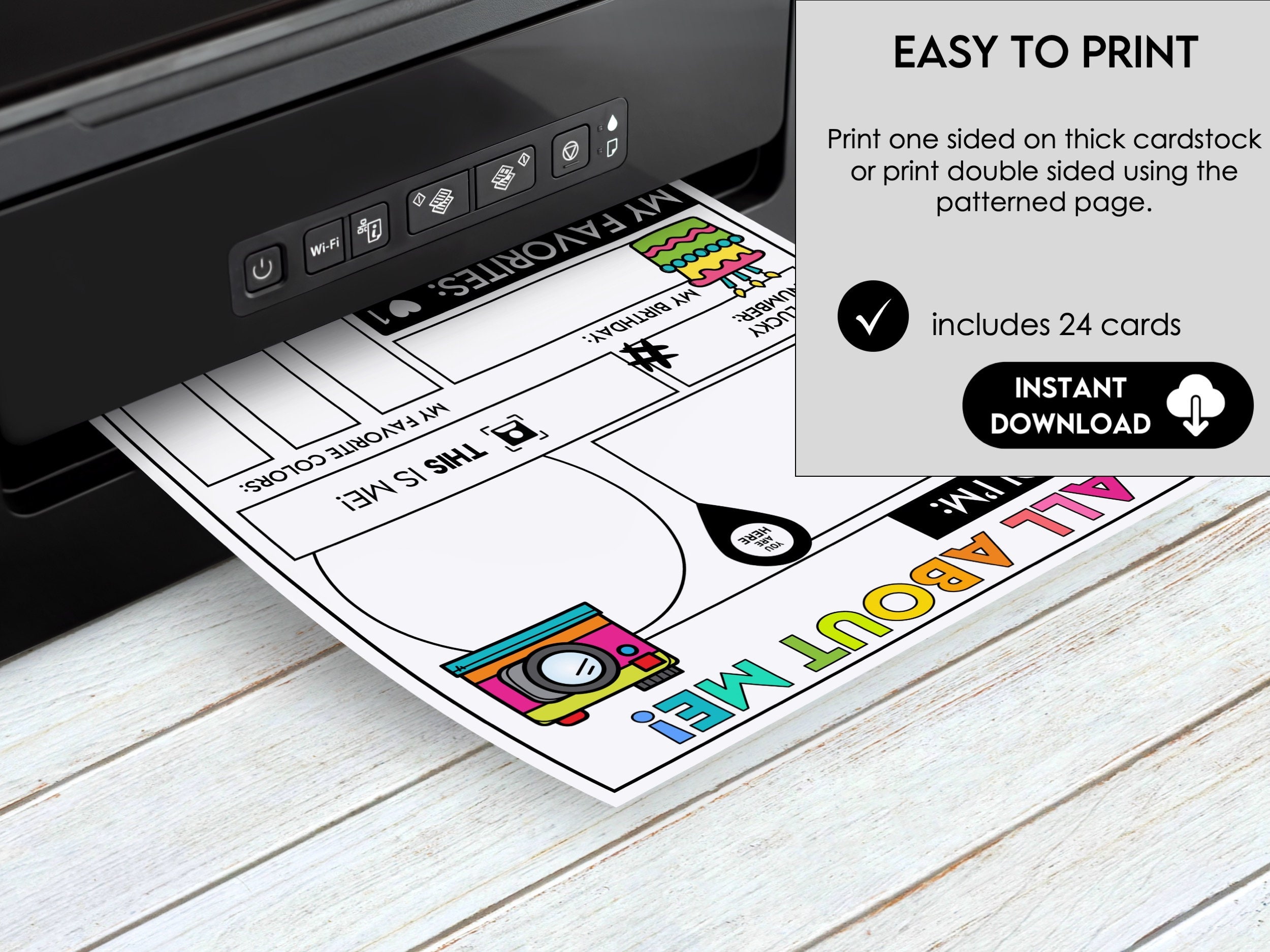 ALL ABOUT ME Worksheets for Kids, Back to School, Writing Prompts for ...