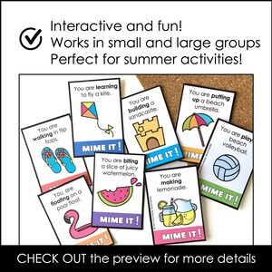 Summer Charades, Charades Game for Kids, Classroom Charades Game ...