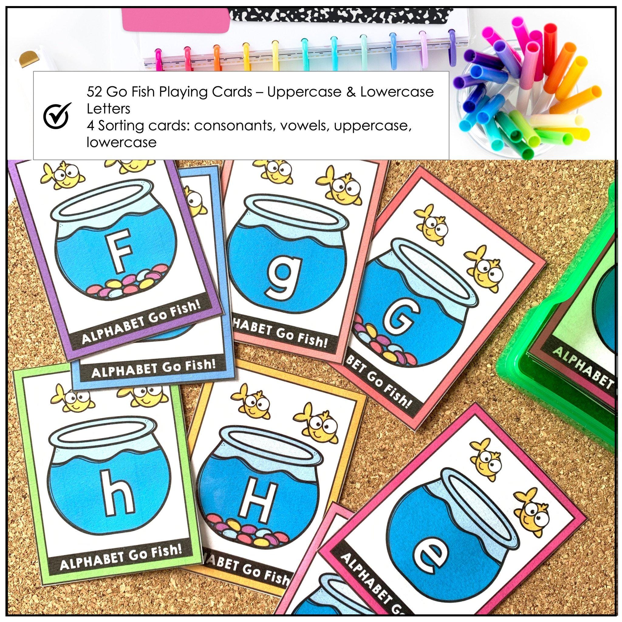 Alphabet Go Fish Game Printable, Uppercase Lowercase Letters, Preschool ...