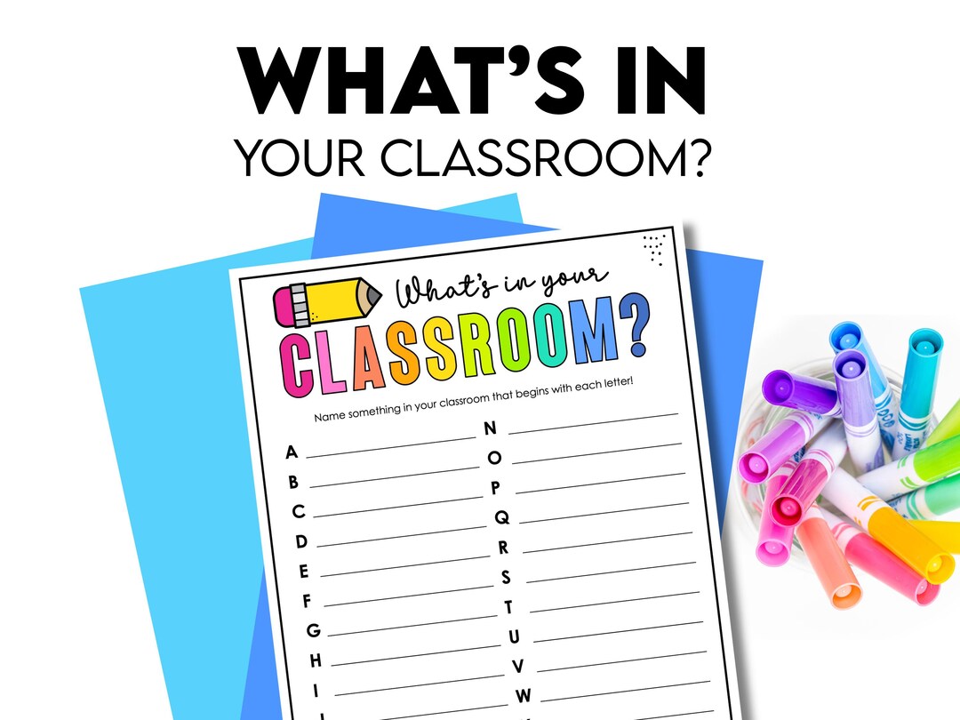 What's in Your Classroom? Back to School Game for Kids, A-Z Word Race ...