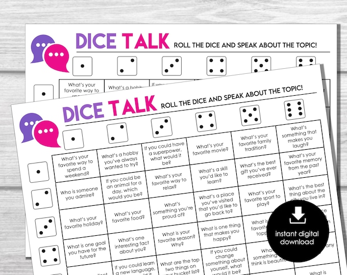 Dicebreaker Roll and Tell Game | Table Talk Dice | Conversation Starter ...