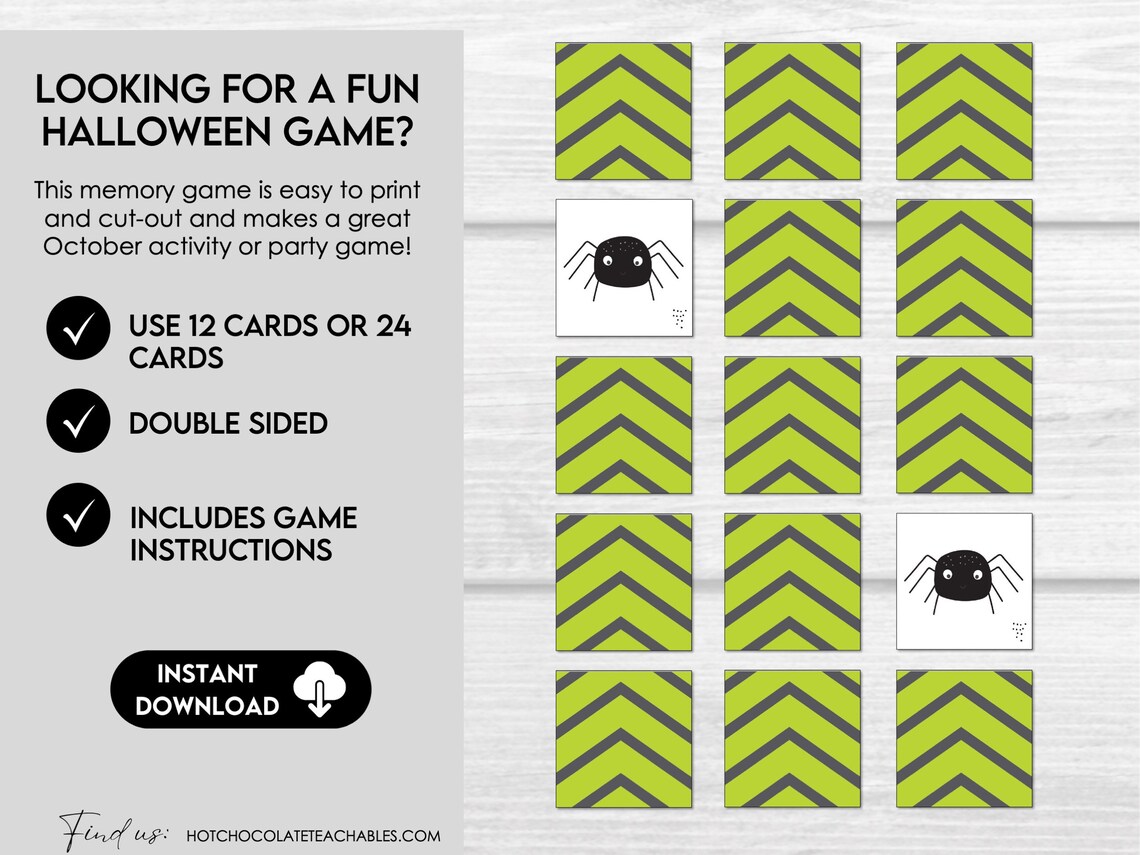 Halloween Matching Game, Spooky Matching Game, Halloween Party Kids ...