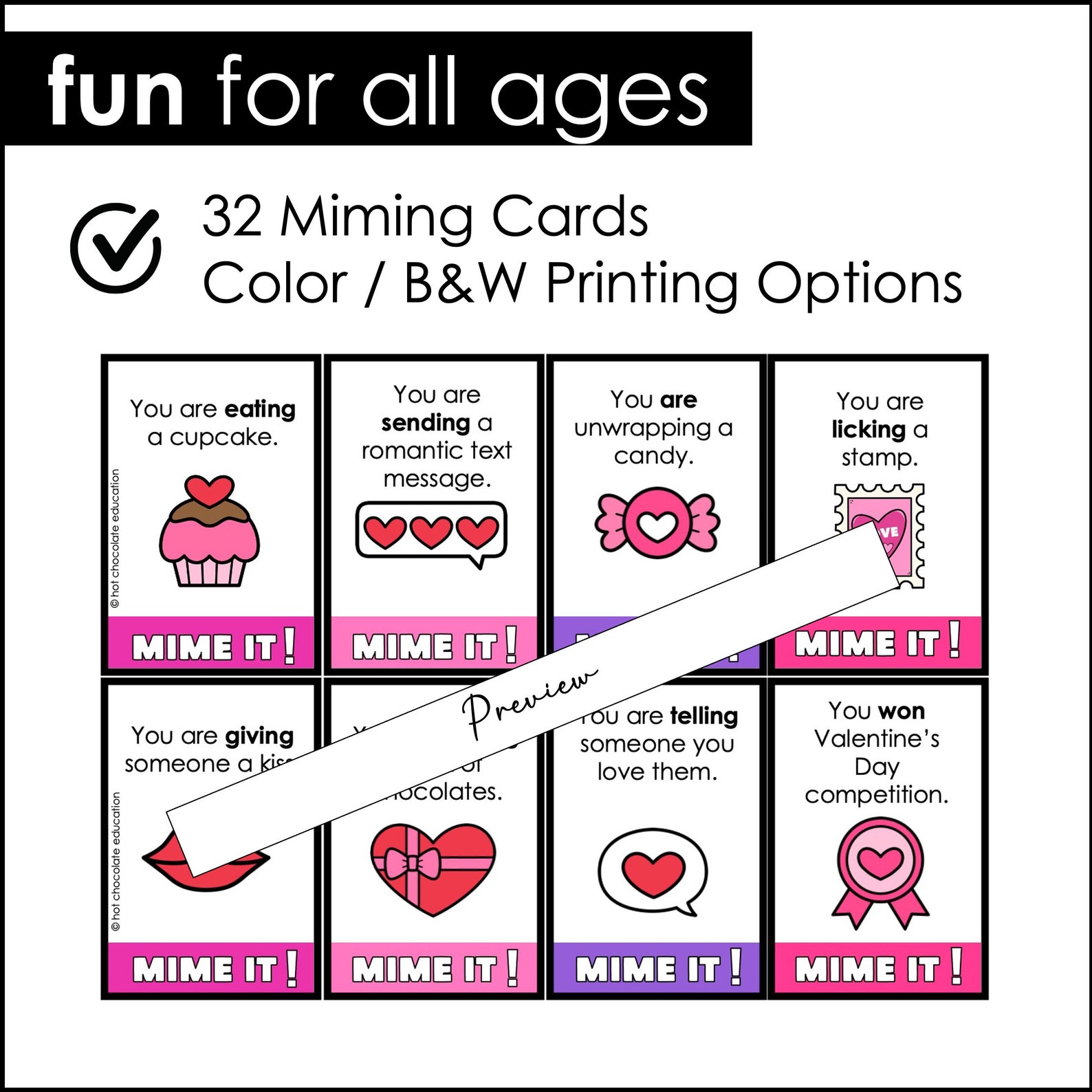 Valentine's Day Charades, Charades Game for Kids, Classroom Charades ...
