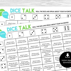Your Favorites | Dice Breakers Roll and Speak Game | Table Talk Dice ...
