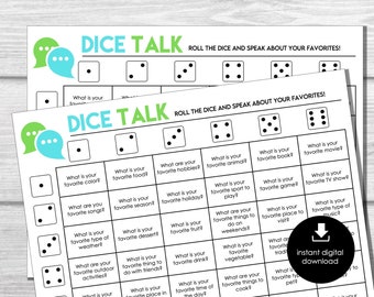 Dicebreaker Roll and Tell Game Table Talk Dice Conversation Starter ...