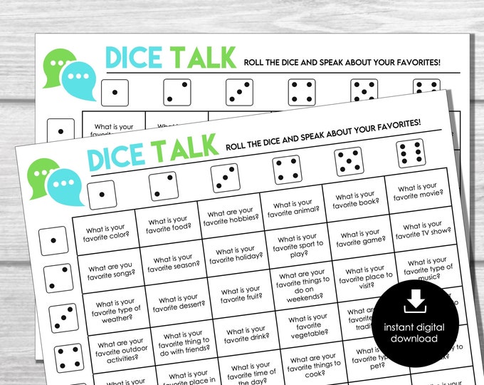 Dicebreaker Roll and Tell Game | Table Talk Dice | Conversation Starter ...