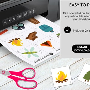 Camping Memory Match Printable - Fun Summer Camp Kid Games - Road Trip ...