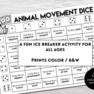 Animal Movement | Dice Game for Kids | Miming Game | Icebreaker Game ...