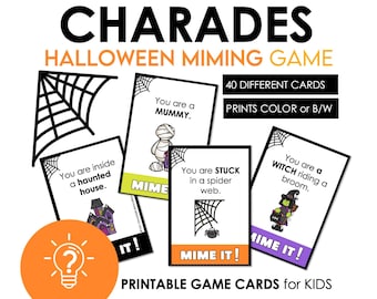 Charades Game Cards for Kids, Printable Charades Party Game, Act It Out ...