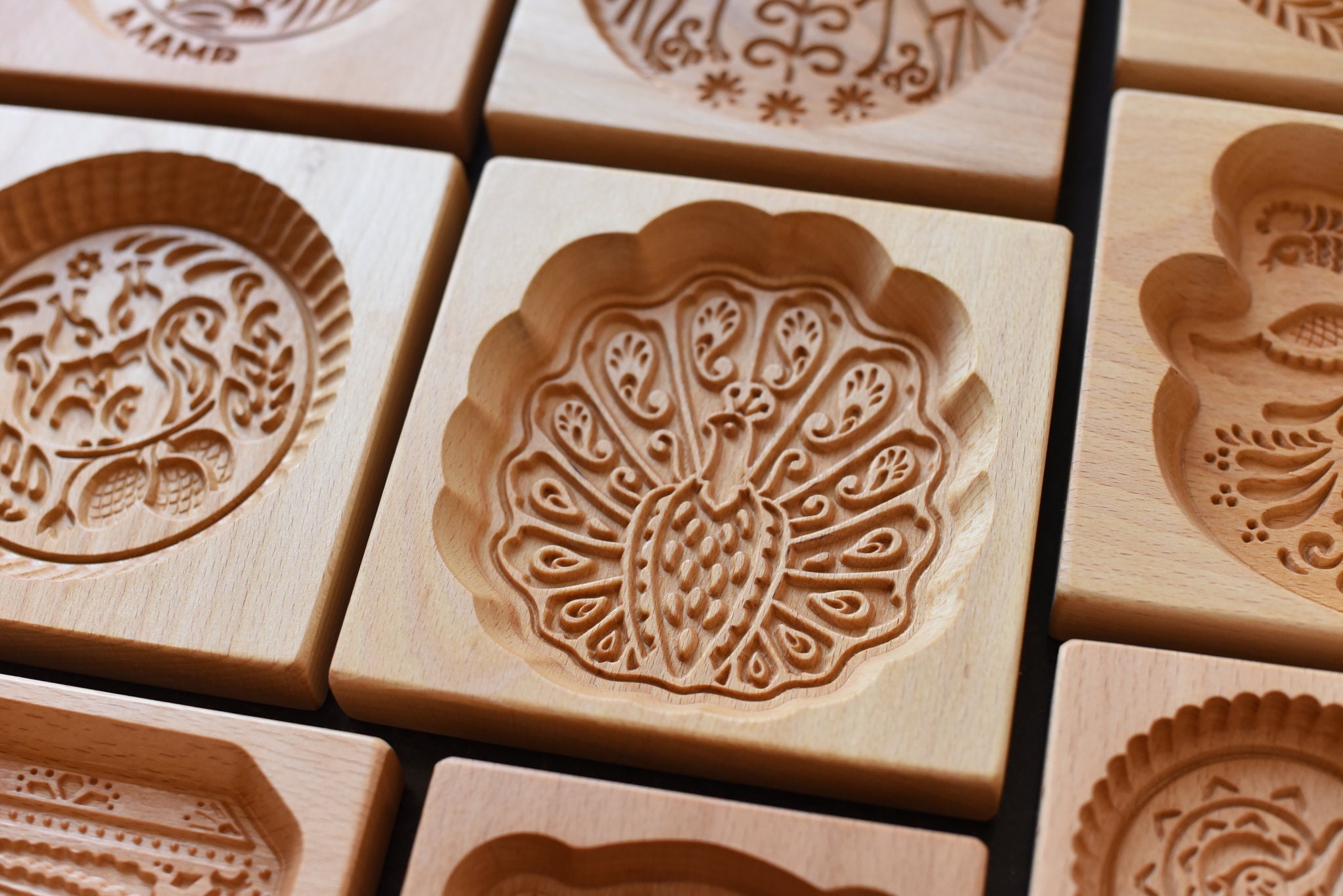 Cookie mold Peacock Carved wooden pryanik mold Gingerbread | Etsy