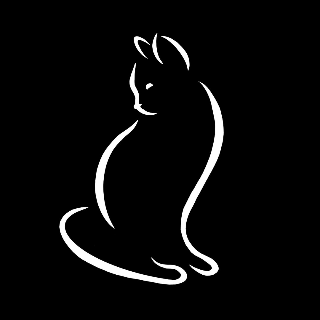 Minimalist Cat Car Decal: White Waterproof Vinyl Sticker - Etsy