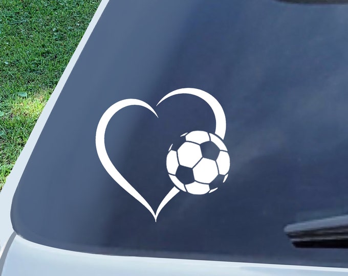 Soccer Ball Heart Vinyl Decal Sticker Sports Football - Etsy