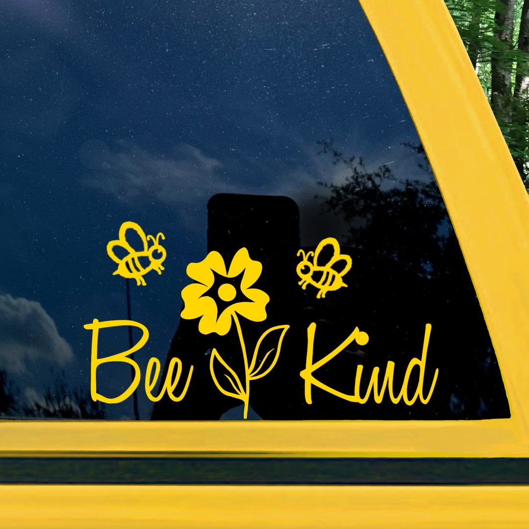 Bee Kind Decal. Wildflower Decal. Wild Flowers Car Window Decal ...